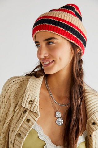 Varsity Stripe Slouchy Beanie | Free People UK
