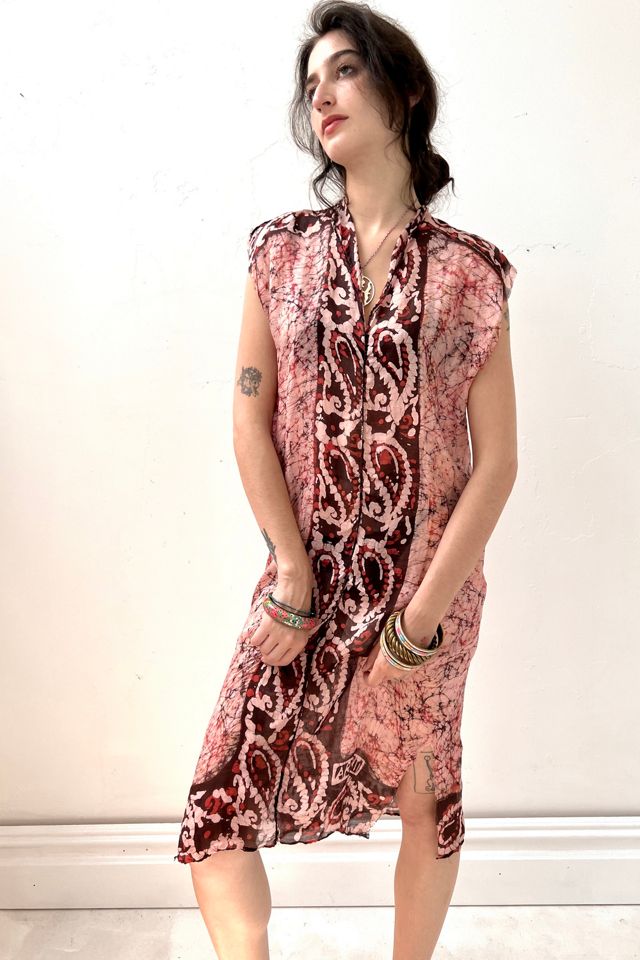 Anna Corinna Silk Paisley Batik Smock Dress | Free People