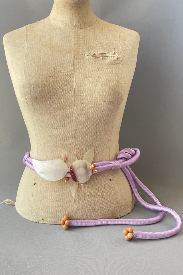 Vintage Purple Satin Belt With Shells Selected By Ankh By Racquel ...
