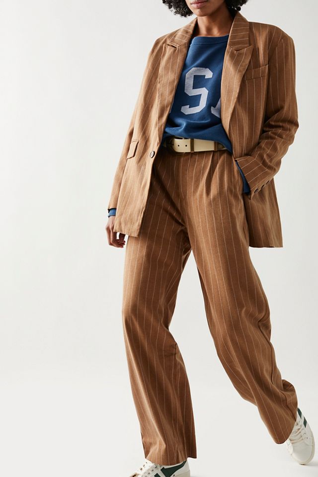 ZGY Denim Boyfriend Pinstripe Suit Set | Free People UK