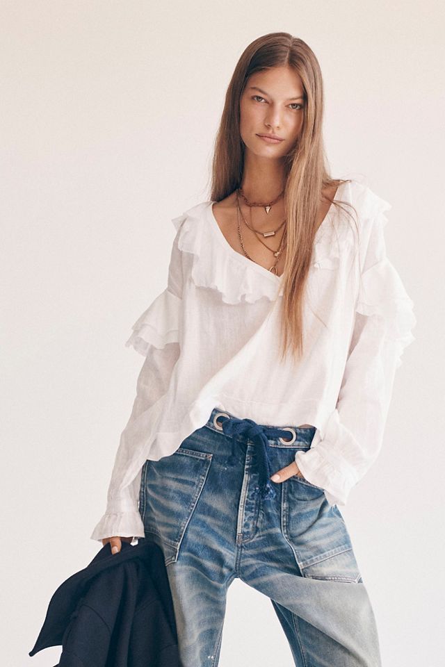 Ruffle Linen Top | Free People