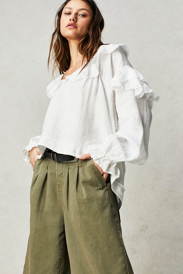 We The Free Ruffle Linen Top | Free People