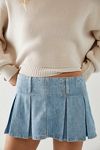 We The Free Pleated Micro Mini Denim Skort | Free People