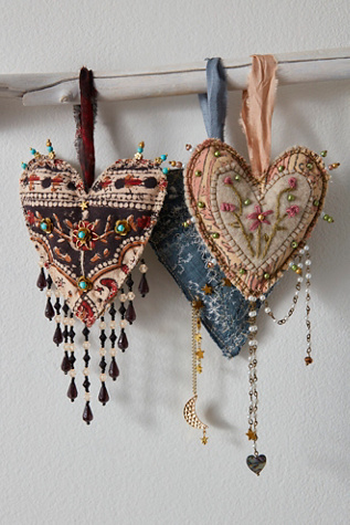 Curried Myrrh Upcycled Heart Ornament | Free People