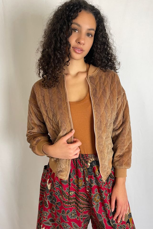 Vintage Tan Quilted Jacket Selected By Ankh By Racquel Vintage | Free ...