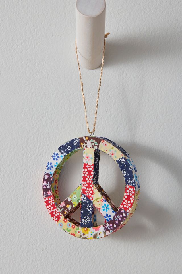 Patchwork Peace Sign Ornament | Free People UK