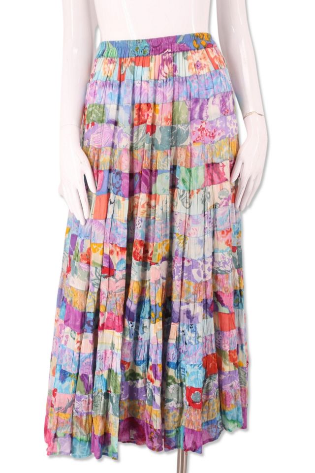 1990s Phool Patchwork Mixed Media Sheer Skirt Selected By Ritual ...