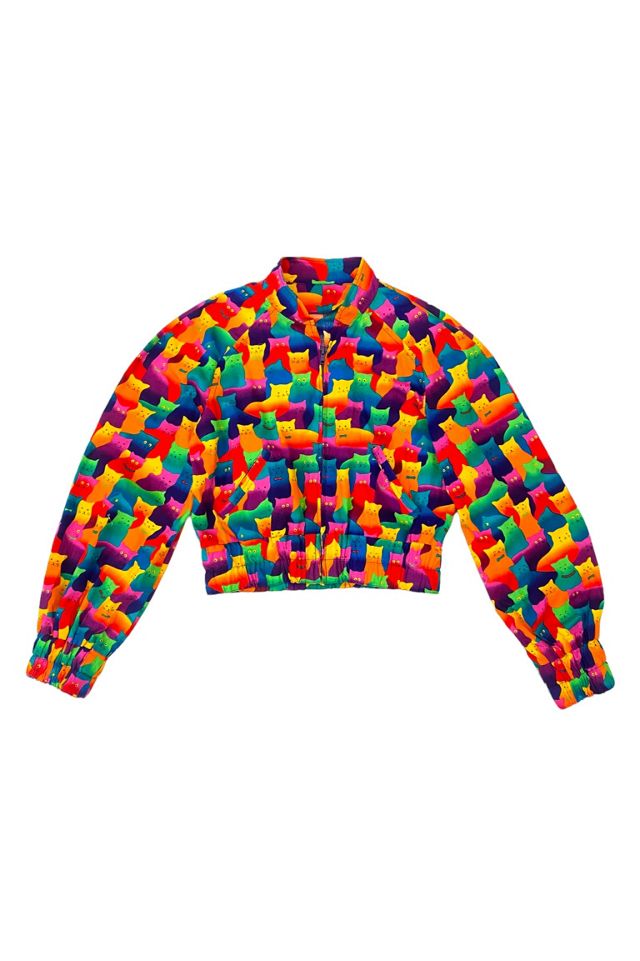 1980s Vintage All Over Rainbow Cat Bomber Jacket Selected by BusyLady ...