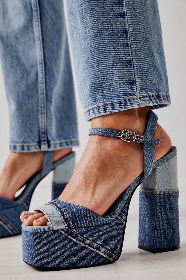 Denim Daze Platform Heels | Free People