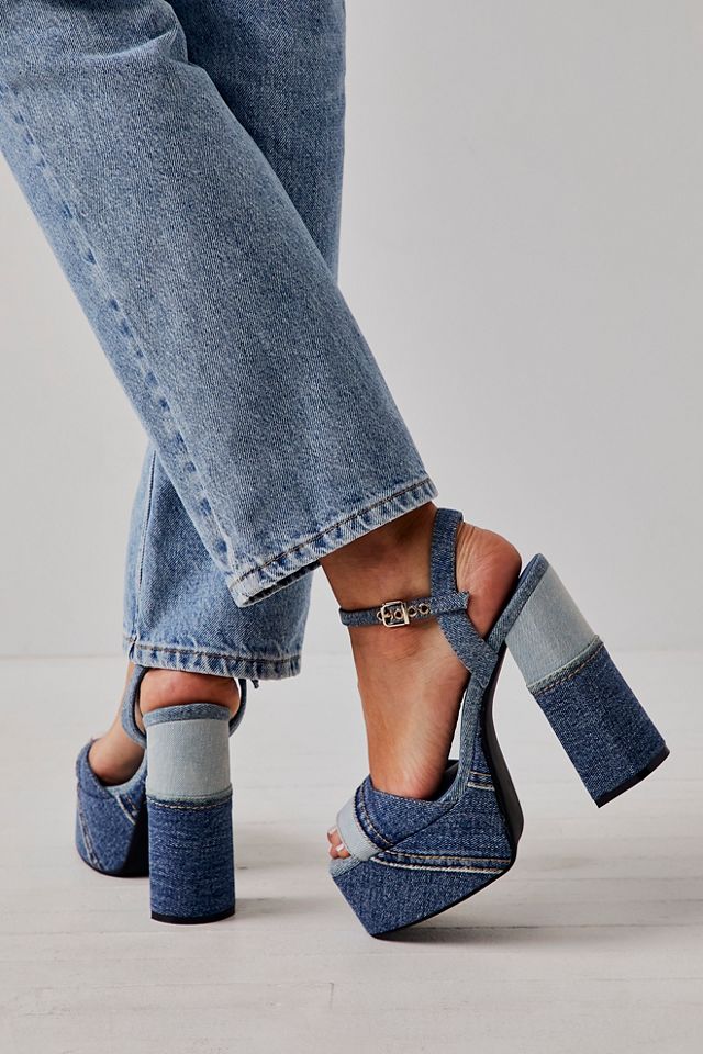 Denim Daze Platform Heels | Free People