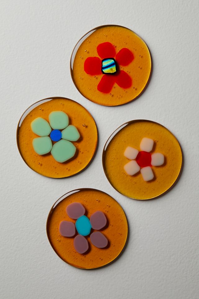 Recycled Glass Flower Coasters | Free People UK