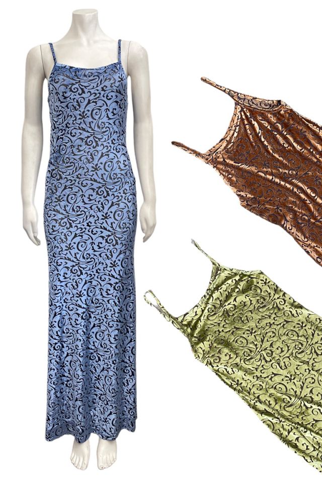 1990s Vintage Burnout Velvet Maxi Dress Selected by BusyLady Baca & The ...