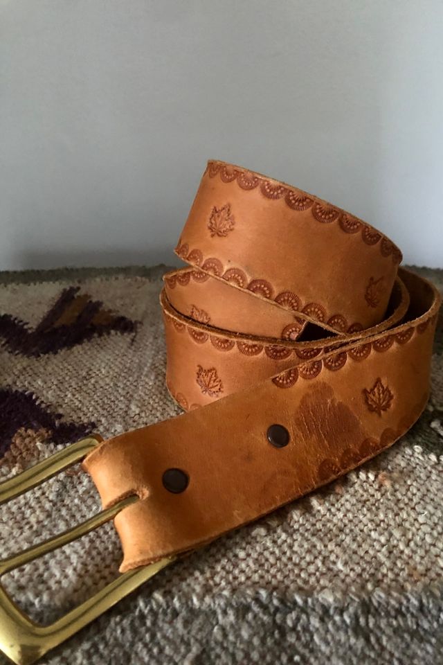 Vintage Leather Maple Leaf Belt Selected by Grievous Angel Vintage ...