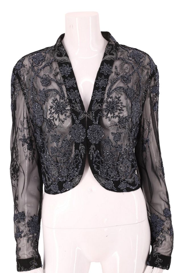 1980s Heavily Beaded Mesh Cropped Jacket Selected By Ritual Vintage ...