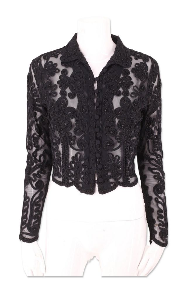 1990s Caché Soutache Trim Mesh Top Selected By Ritual Vintage | Free People