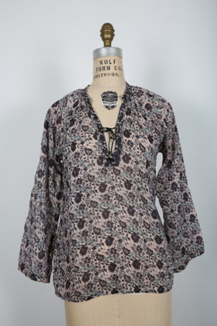 Vintage Floral Block Print with Gold Thread Blouse Selected by Love ...