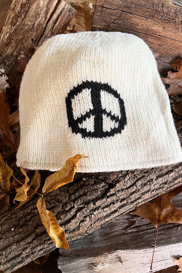 Hatch General Store Peace Beanie Ivory | Free People