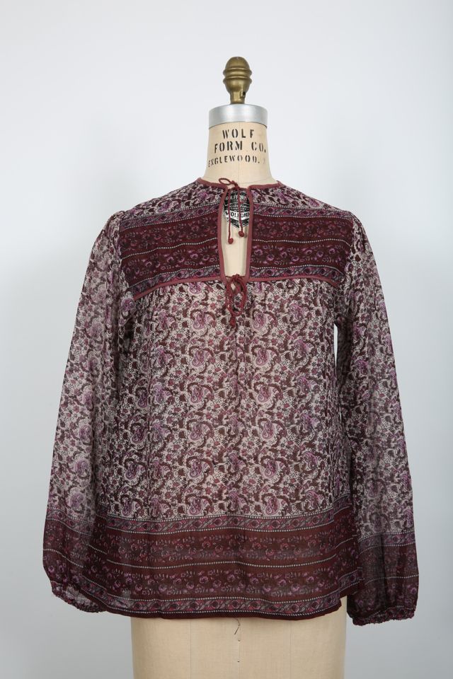 Vintage Floral Block Print Blouse Selected by Love Rocks Vintage | Free ...