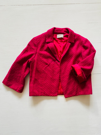 Fuchsia Window Pane Jacket Selected by Atlantic Vintage | Free People