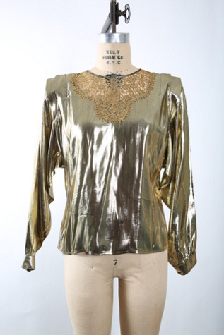 Vintage Gold Metallic Blouse Selected by Love Rocks Vintage | Free People