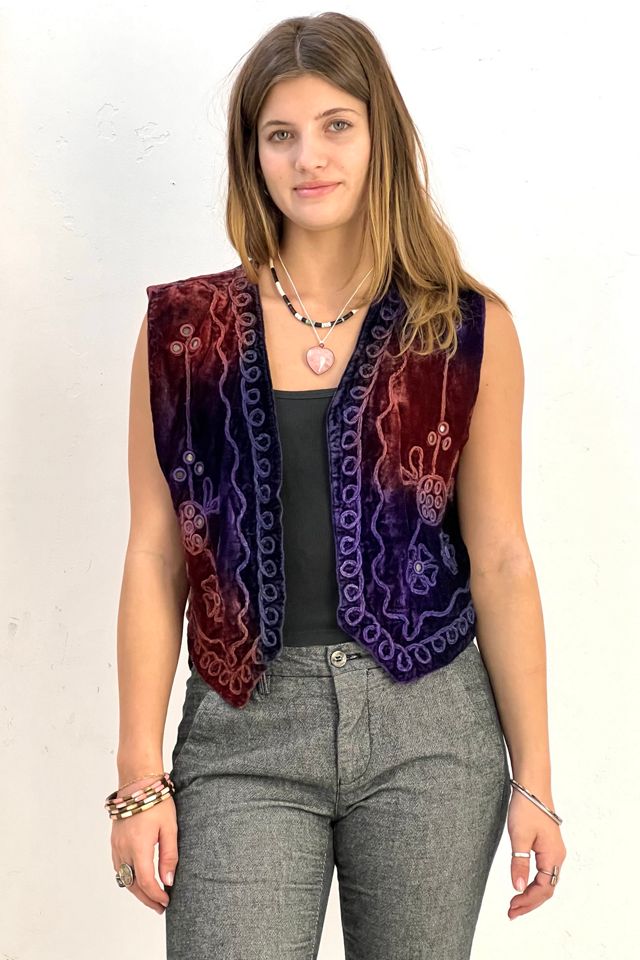 Vintage Tie Dye Velvet and Mirrors Vest Selected by Anna Corinna | Free ...