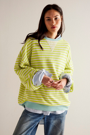 Classic Striped Oversized Crewneck | Free People