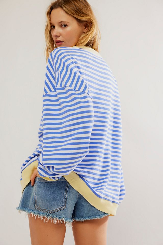 Classic Striped Oversized Crewneck | Free People