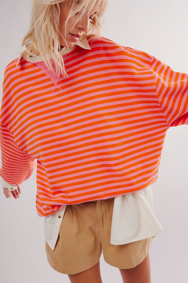 Classic Striped Oversized Crewneck | Free People