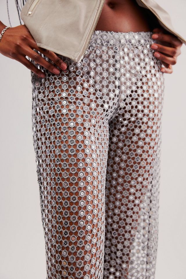 FP x EastNWestLabel Mirror Sequin Sheer Pants | Free People
