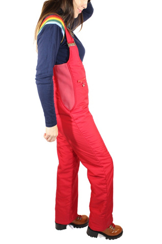 Red Snow Bib Overalls Selected By Moons + Junes Vintage | Free People