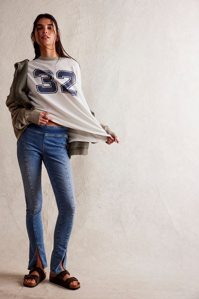 We The Free Double Dutch Pull-On Slit Skinny Jeans | Free People UK