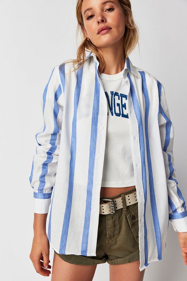 With Nothing Underneath Boyfriend Poplin Top | Free People UK