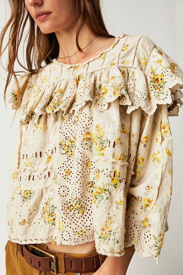Magnolia Pearl European Cotton Eyelet Blouse | Free People UK