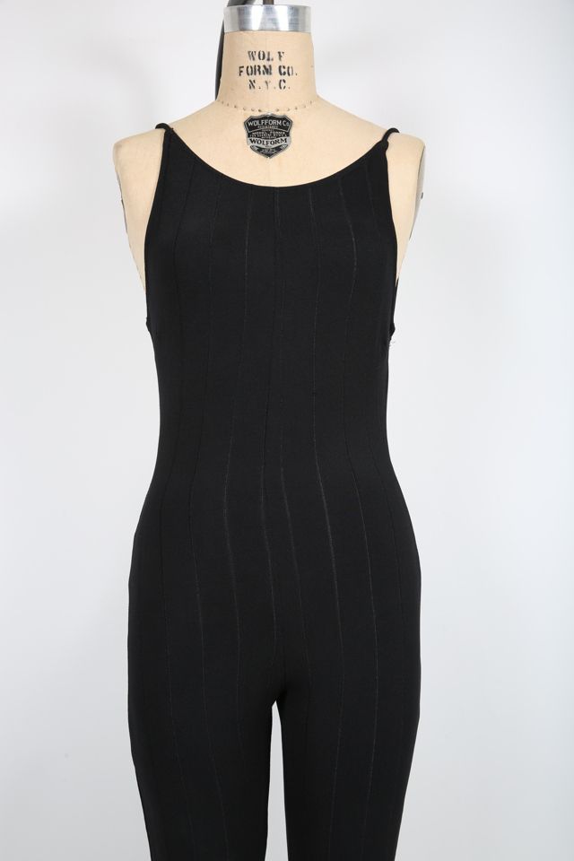 Y2K Black Stretch Jumpsuit Bodysuit Selected by Love Rocks Vintage ...