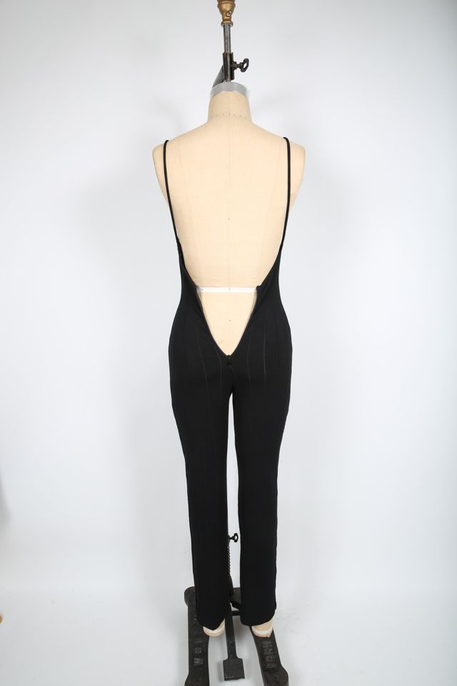 Y2K Black Stretch Jumpsuit Bodysuit Selected by Love Rocks Vintage ...