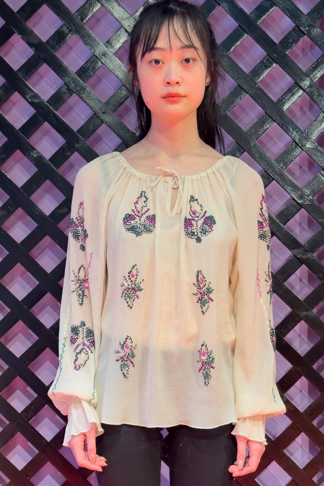 Vintage Anna Sui Hand Embroidered Longsleeve Top Selected by Anna Sui's ...