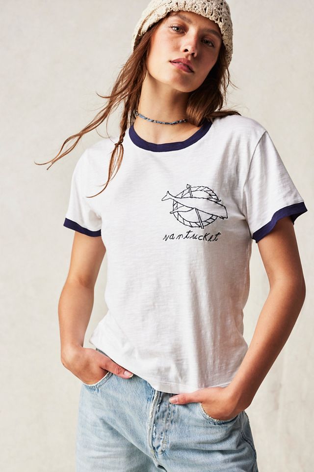 Banner Day Embroidered Nantucket Ringer Tee | Free People UK