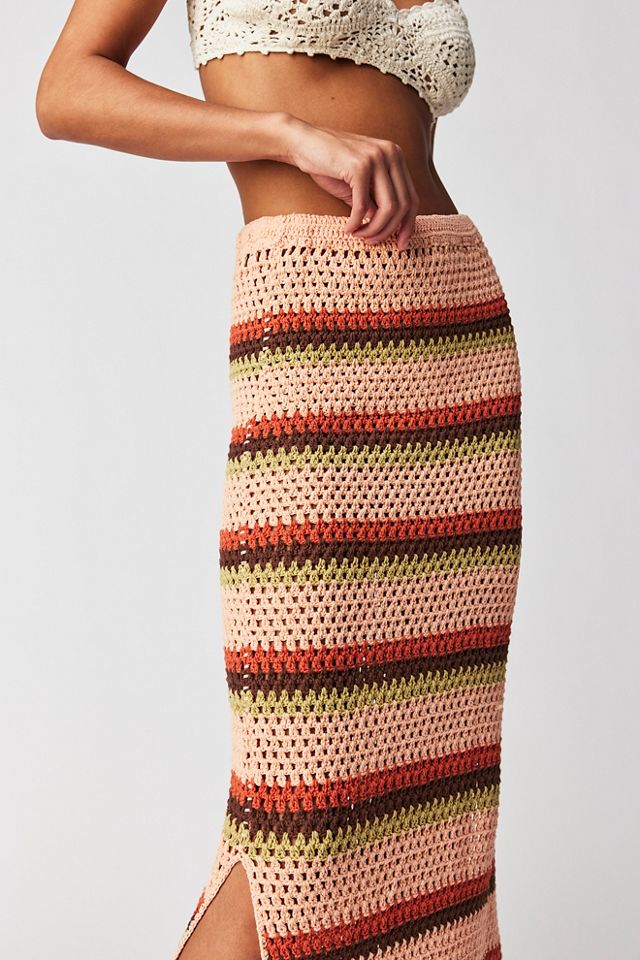 Flook Crochet Stripe Skirt | Free People