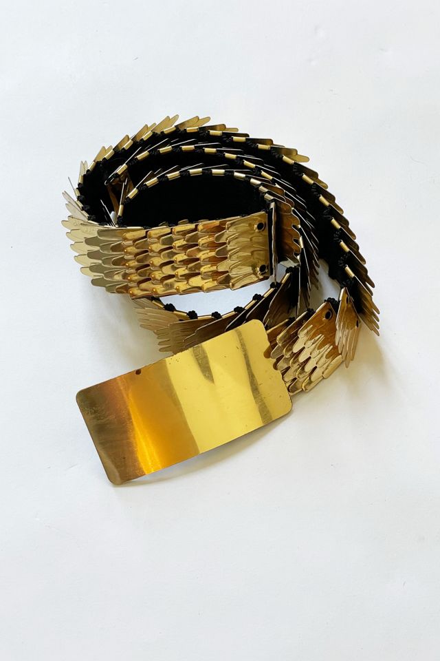 Vintage 1980's Gold Metallic Stretch Belt Selected by FernMercantile ...