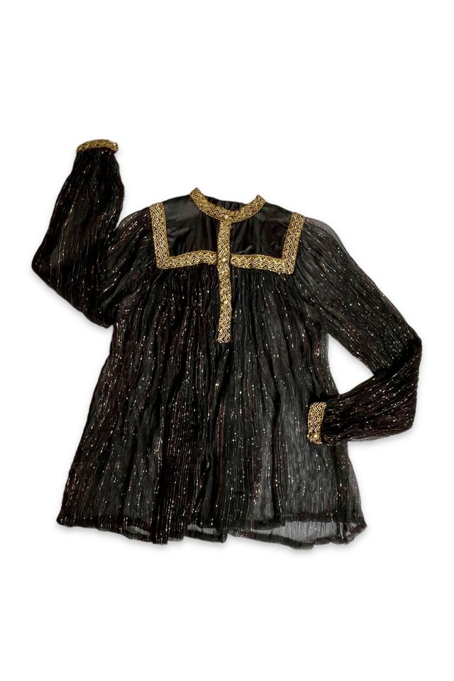 Vintage Sheer Bohemian Metallic Thread Blouse Selected by MARMALADE ...