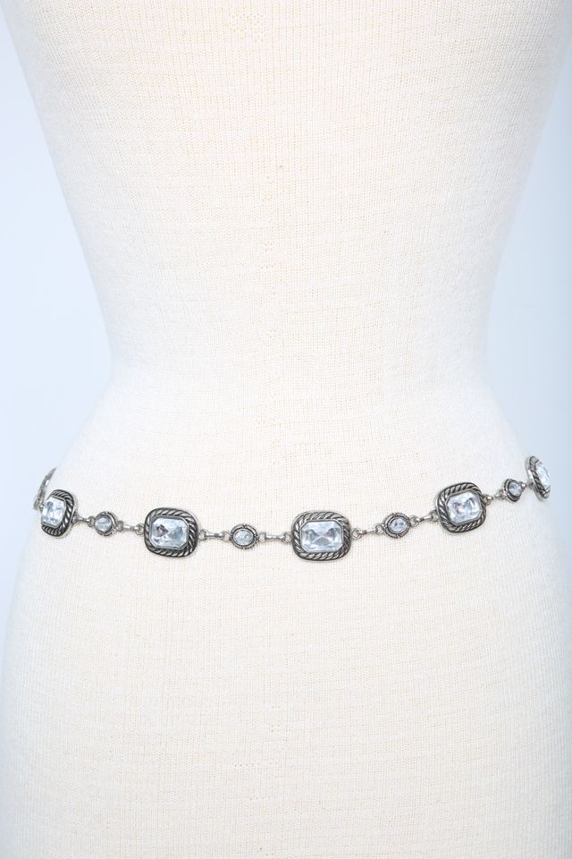 Silver Crystal Chain Link Belt Selected by Love Rocks Vintage | Free People