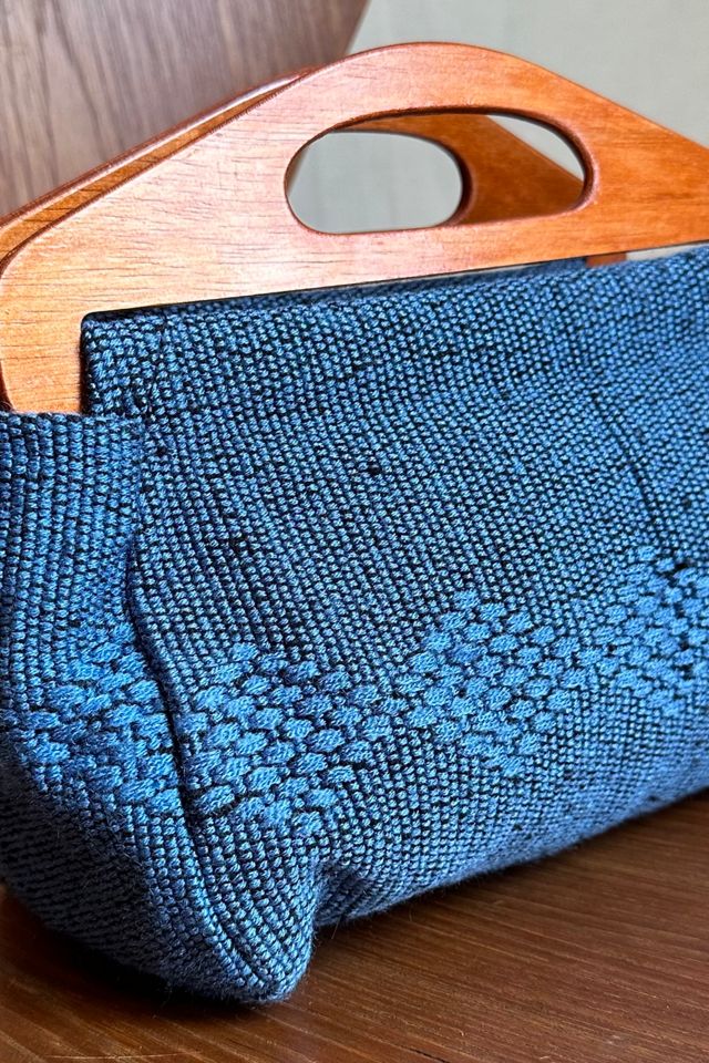 Vintage Woven Cotton Blue Bermuda Bag Selected by KA.TL.AK | Free People