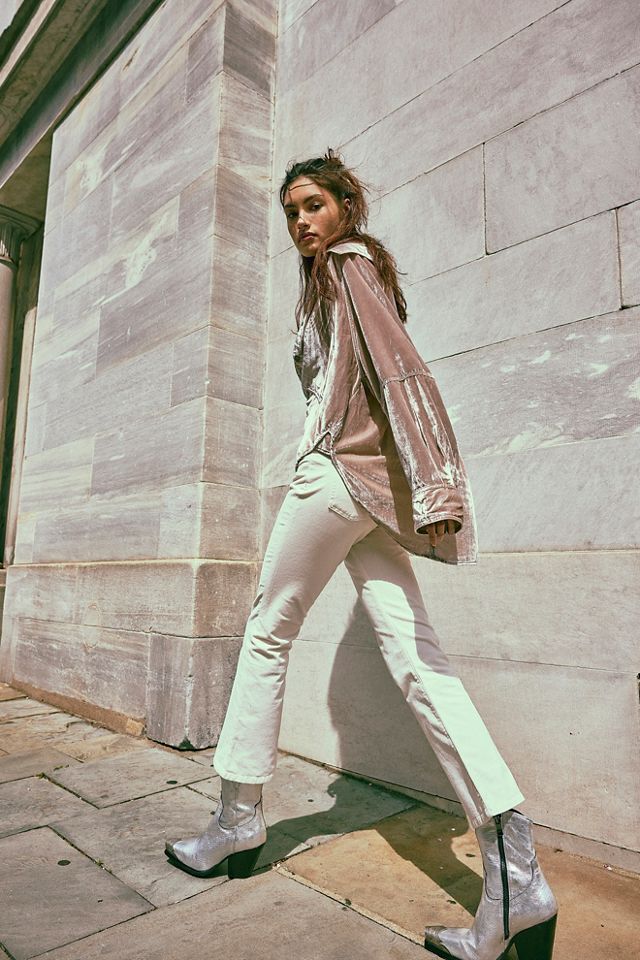 In My Feelings Velvet Crop Slim Flare Pants | Free People