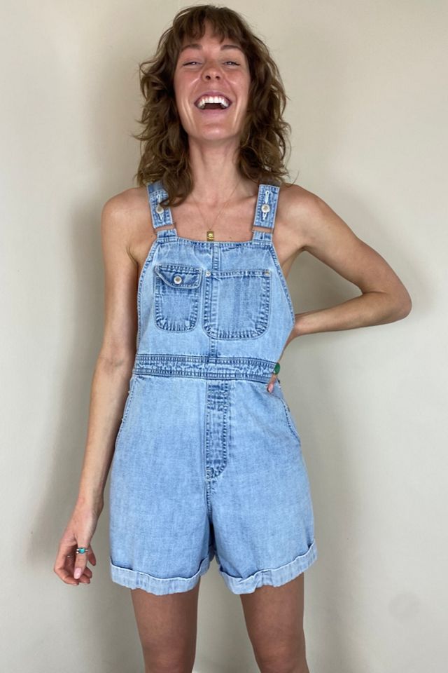 Light Blue Gap Short Bib Overalls Selected by Picky Jane | Free People