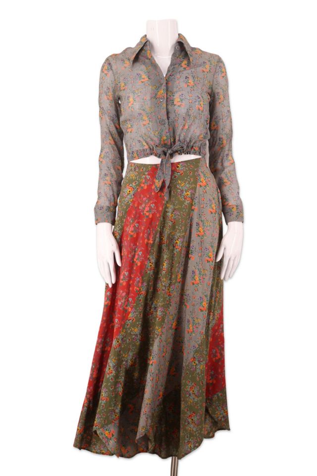 1970s Floral Pinwheel Skirt and Blouse Set Selected By Ritual Vintage ...