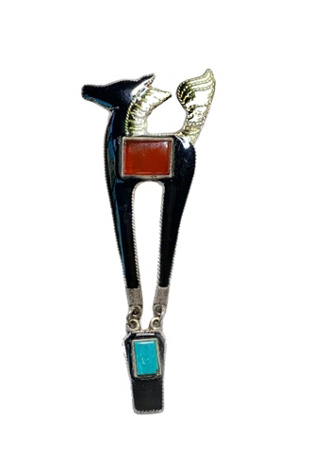 Vintage Enameled Sterling Wild Mustang Pin with Gemstones Selected by ...