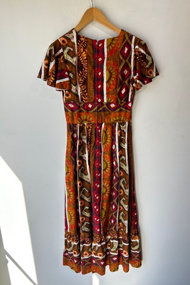 Vintage Hawaiian Batik Print Maxi Dress Selected by The Curatorial Dept ...