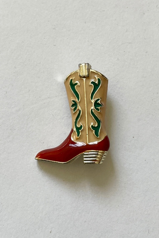Vintage Enamel Cowboy Boot Pin Selected by FernMercantile | Free People