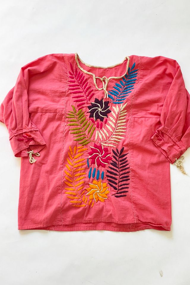 Vintage Floral Hand Embroidered Top Selected by FernMercantile | Free ...