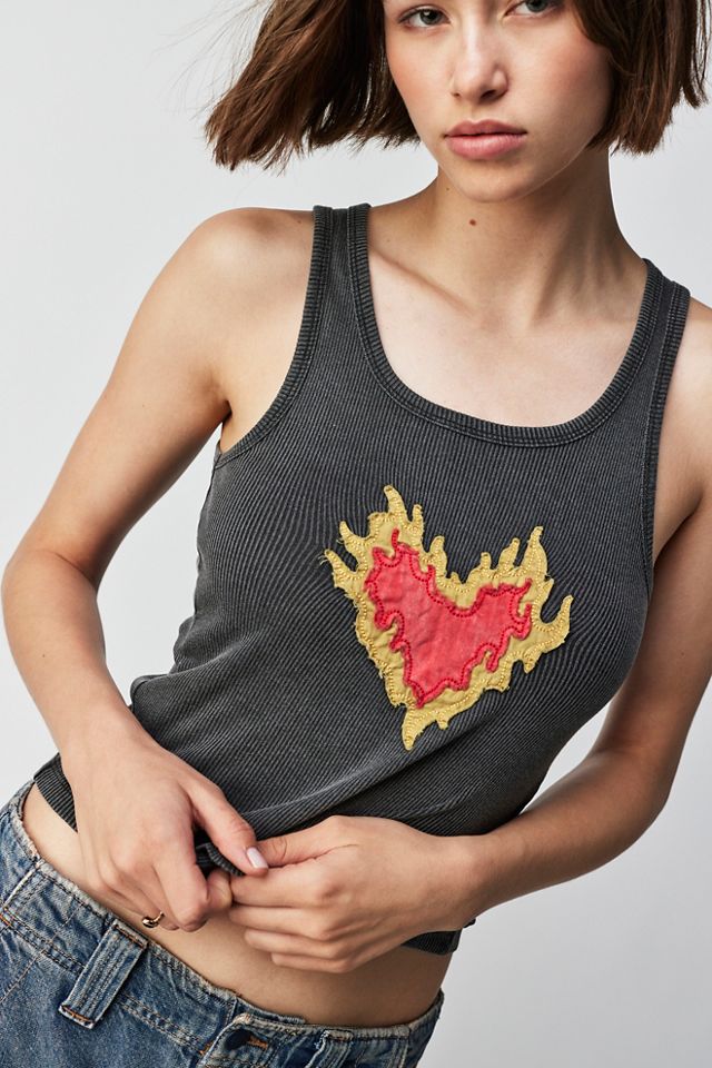 The Laundry Room Burn Heart Rib Tank | Free People